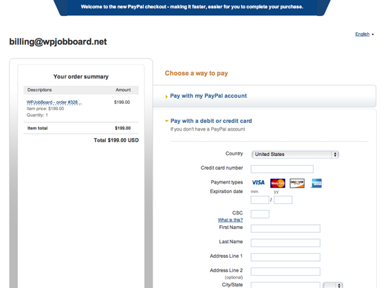 New PayPal Checkout Page